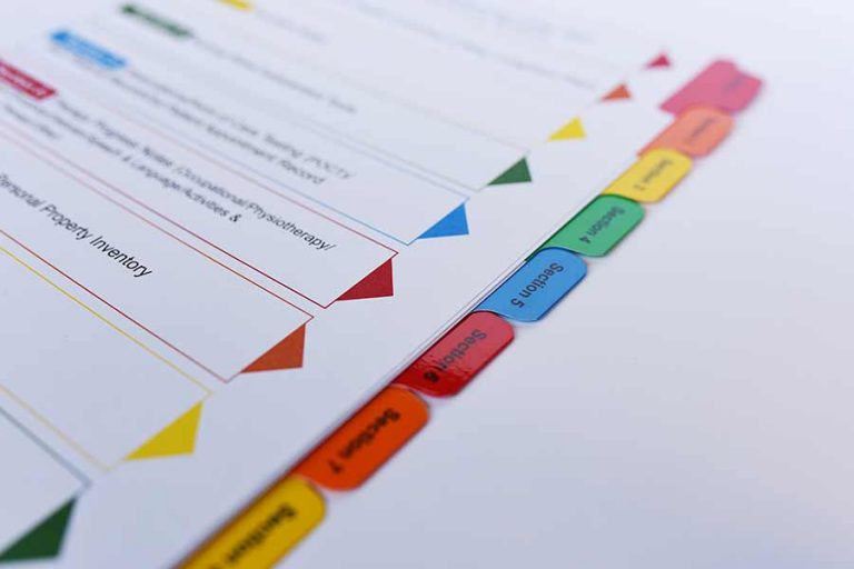 Tabbed Dividers | Custom Printed Divider Tabs | Printwise Printing Dublin